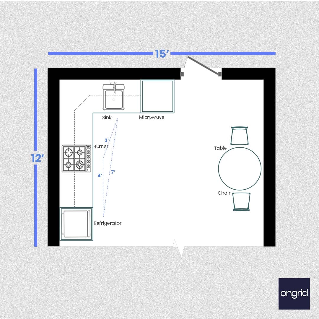 15x12 - L Shaped Kitchen Design – Ongrid Design