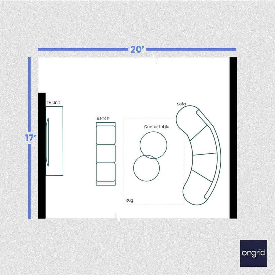 Small Living Room Ideas for 20' x 17' Space – Ongrid Design