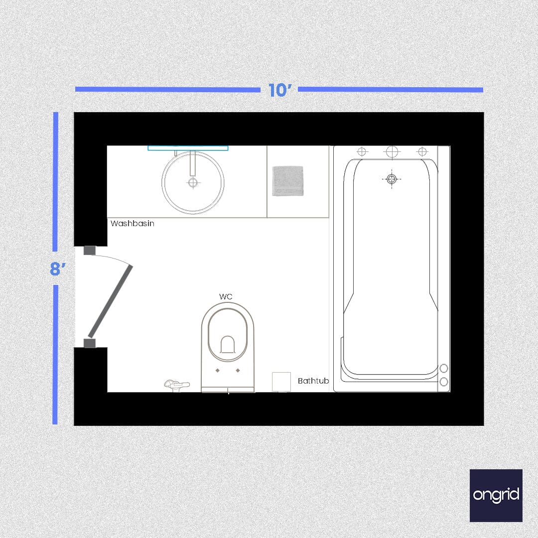 Elegant Ladies Toilet Design | 10' x 9' – Ongrid Design
