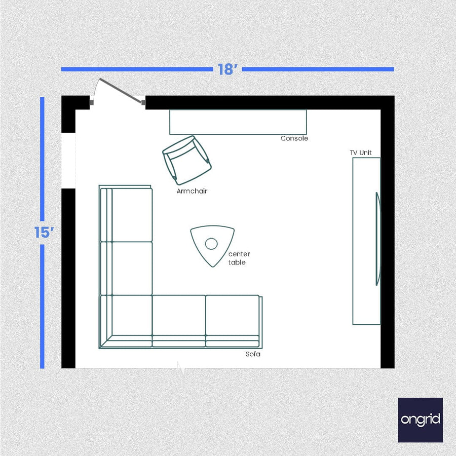 18x15 Opulent Luxury Living Room Idea – Ongrid Design