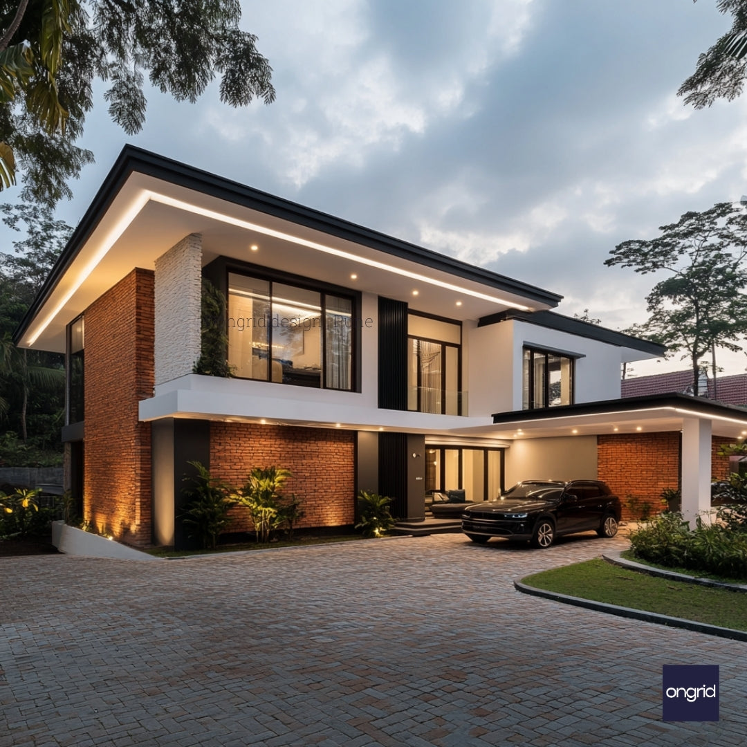 Luxury Tropical Duplex Home Elevation – Ongrid Design