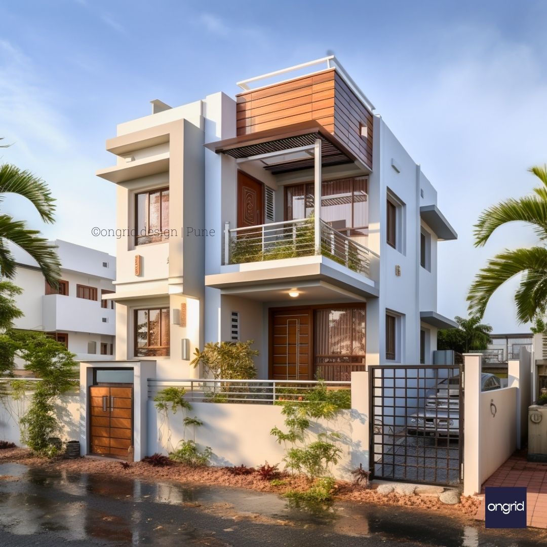 Chic Contemporary Duplex Elevation Design – Ongrid Design