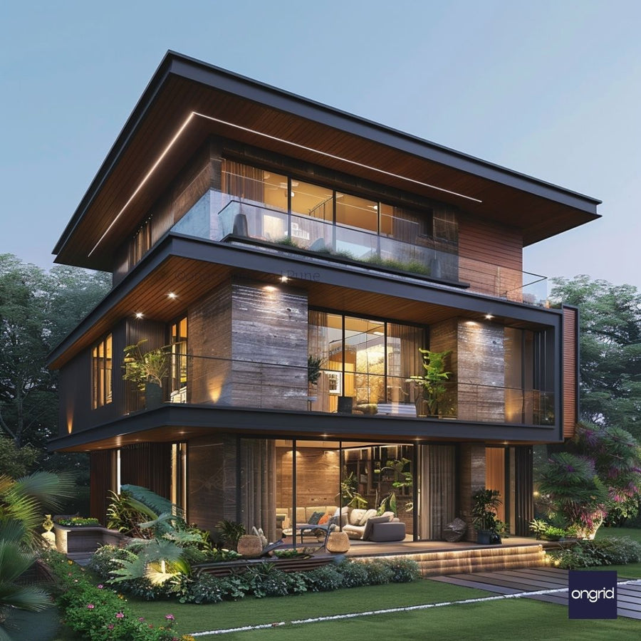 Three Floor Home Design - 50+ Modern Elevations – Ongrid Design