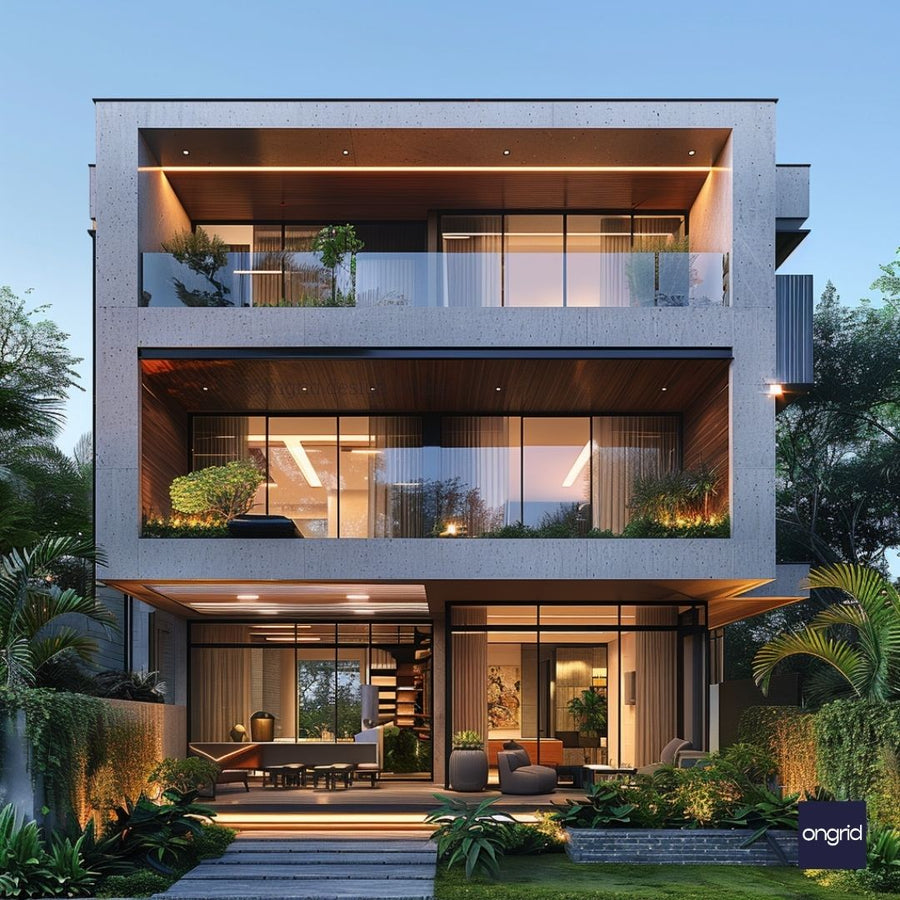 Three Floor Home Design - 50+ Modern Elevations – Ongrid Design