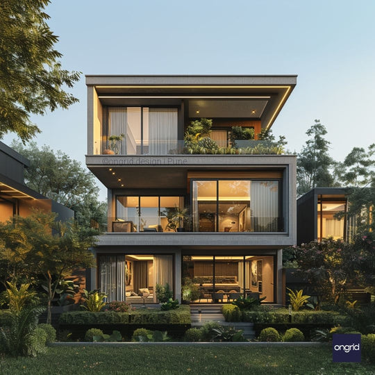 Three Floor Home Design - 50+ Modern Elevations – Ongrid Design