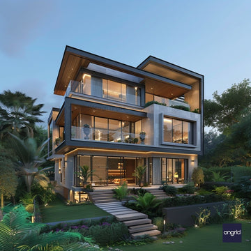 Three Floor Home Design - 50+ Modern Elevations – Ongrid Design