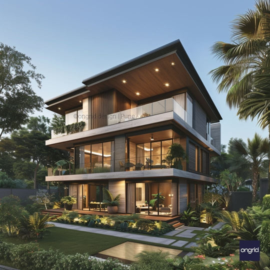 Three Floor Home Design - 50+ Modern Elevations – Ongrid Design