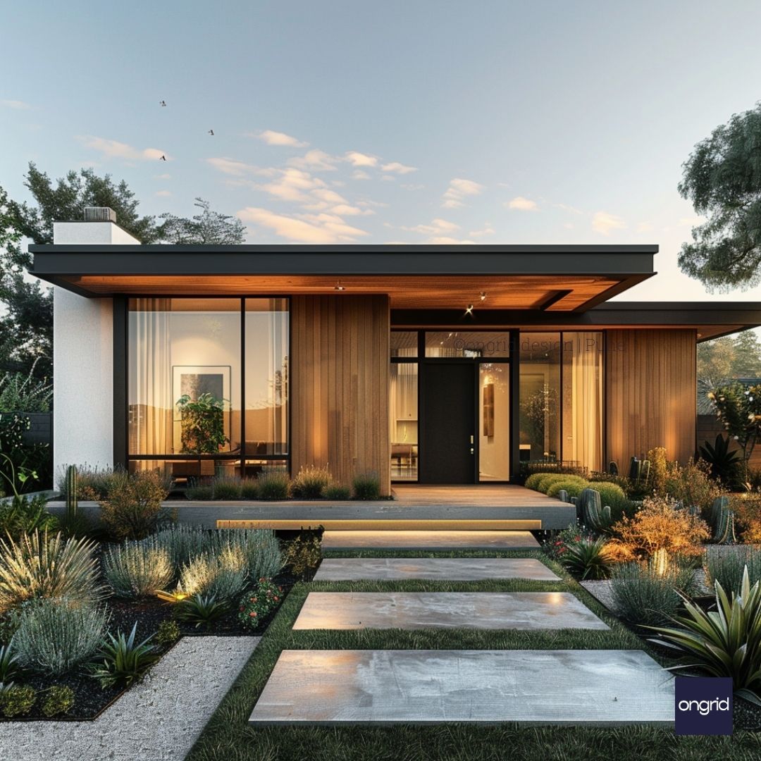Chic Single-Story Home with Modern Elevation – Ongrid Design