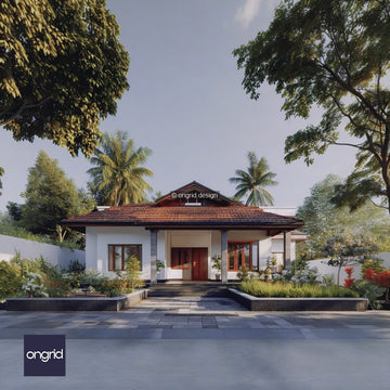 Traditional Chettinad House Plan Single Floor Design – Ongrid Design